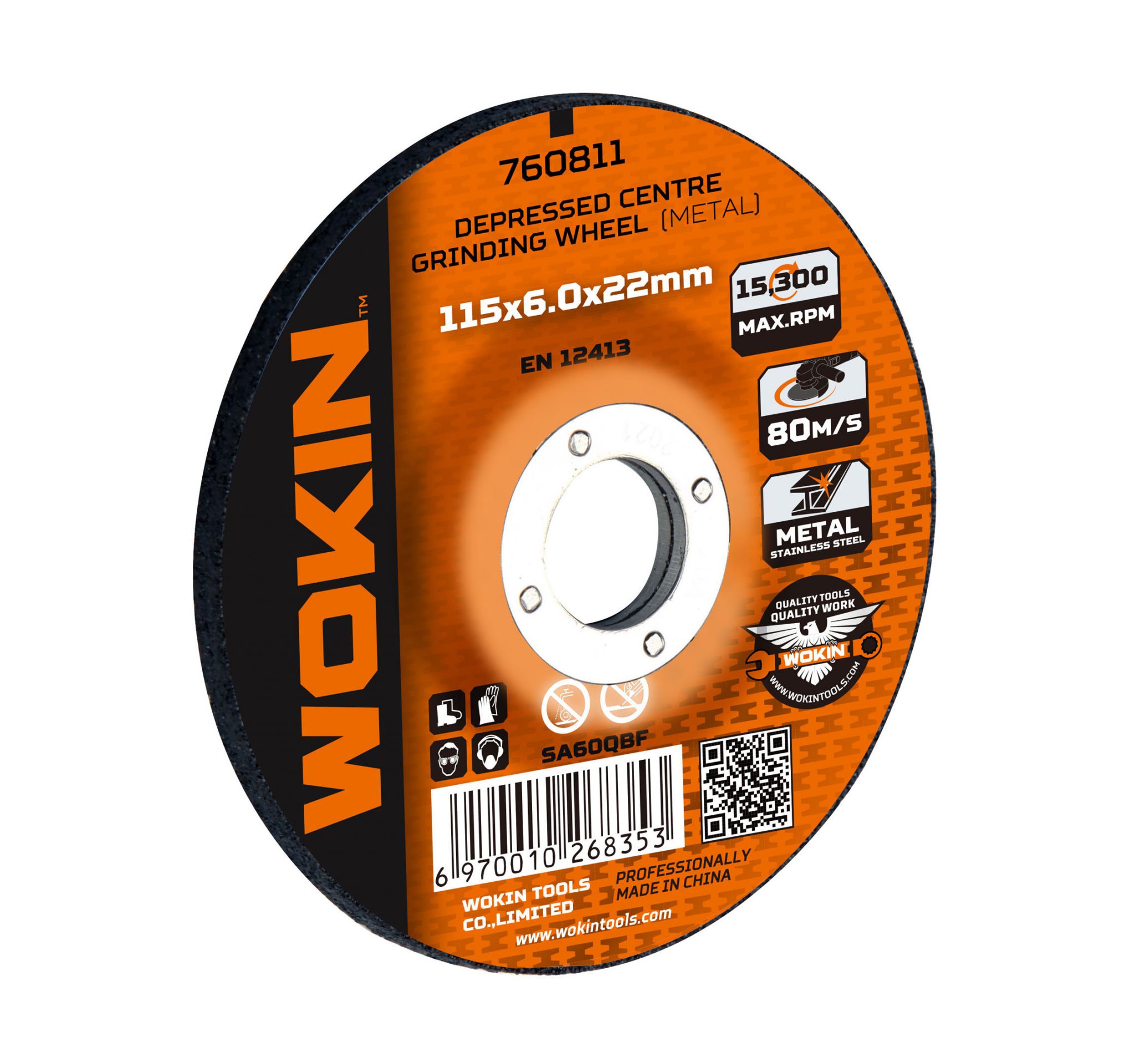 ใบเจียรเหล็ก WOKIN WK0209 SIZE (mm.) : 115 x 6.0 x 22.2 - Sawaiengineer